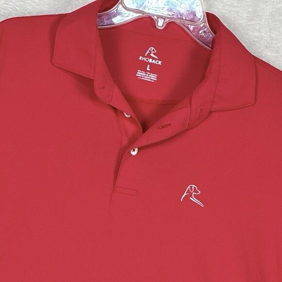 Rhoback | Shirts | Rhoback Performance Polo Shirt Mens L Red ...